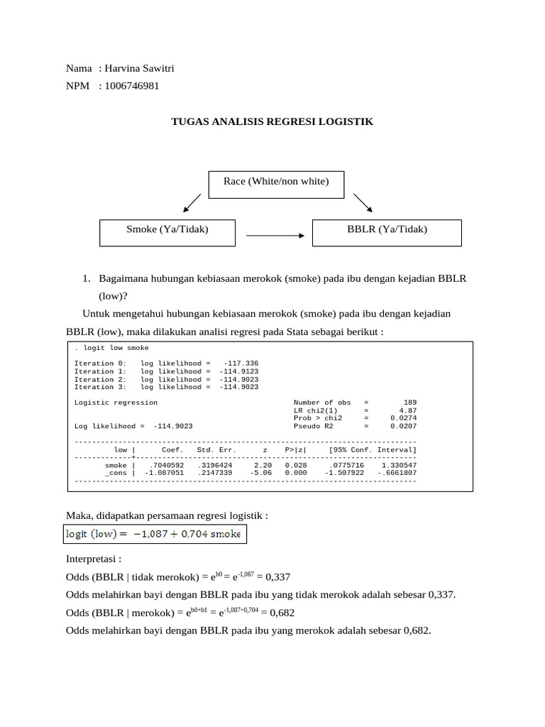Tugas 3, Analisis Regresi Logistik | PDF