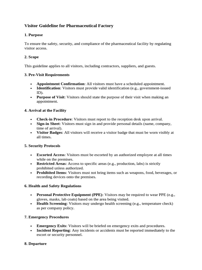 SOP For Visitor | PDF