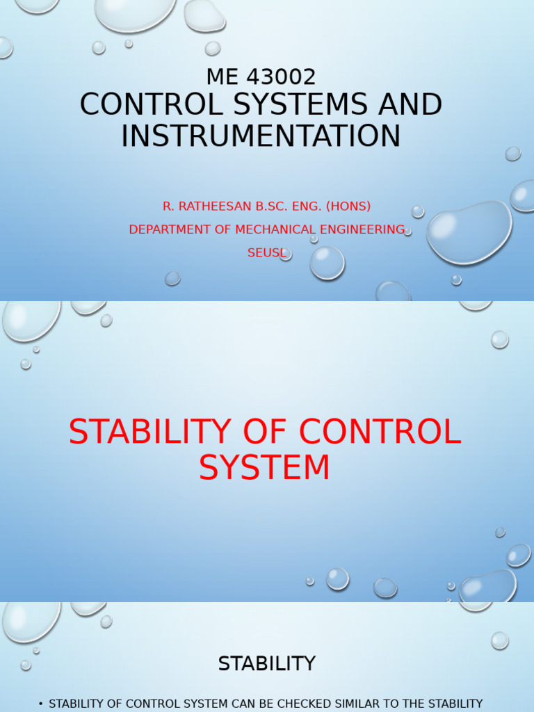 Control System Seusl Lecture1 | PDF