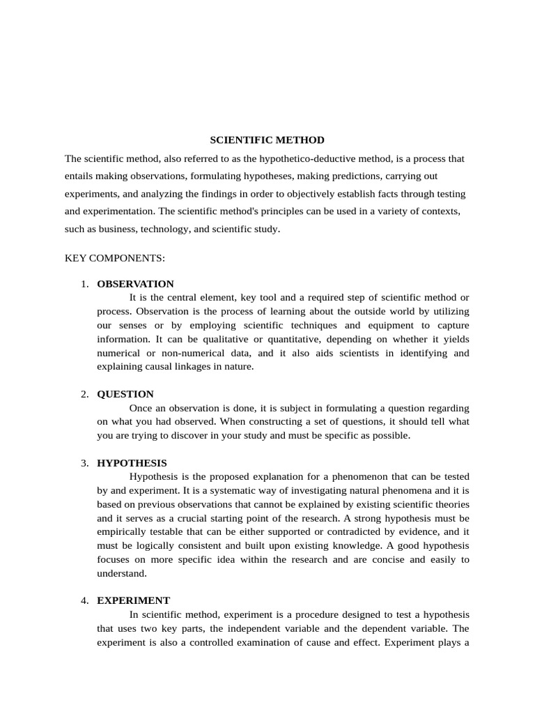 Scientific Method | PDF