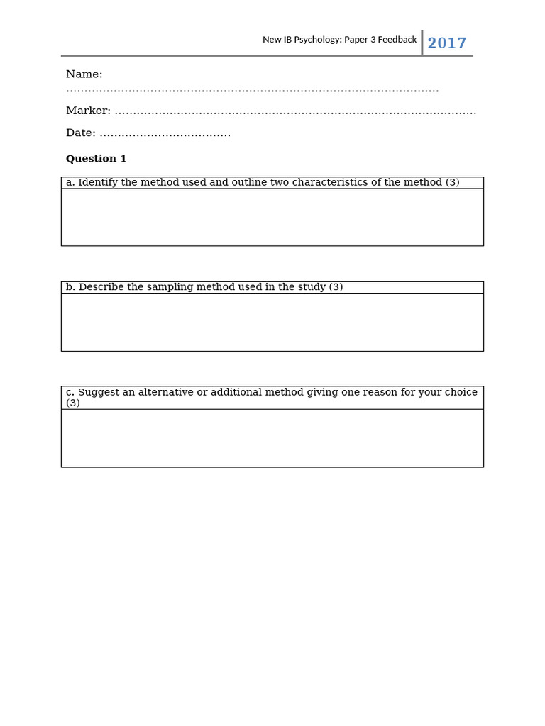 New Ib Paper 3 Top Sheet | PDF