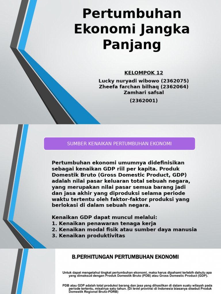 Pertumbuhan Ekonomi Jangka Panjang - Kelompok 12 | PDF