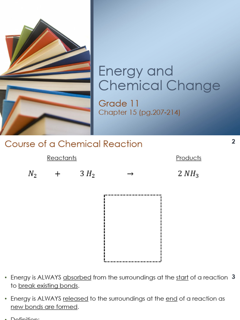 Energy and Chemical Change Slides | PDF | Chemical Reactions ...