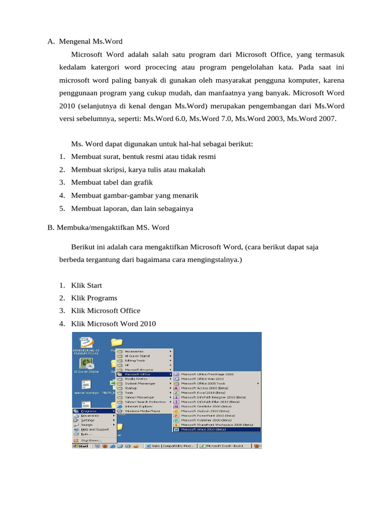 Materi Dasar Microsoft Word 1 | PDF