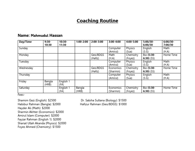 Coaching Routine - Removed | PDF