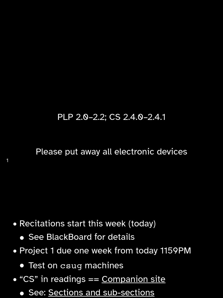 CSC254 Lecture 03 Syntax - Scanning and BNF PLP CH 2 | PDF