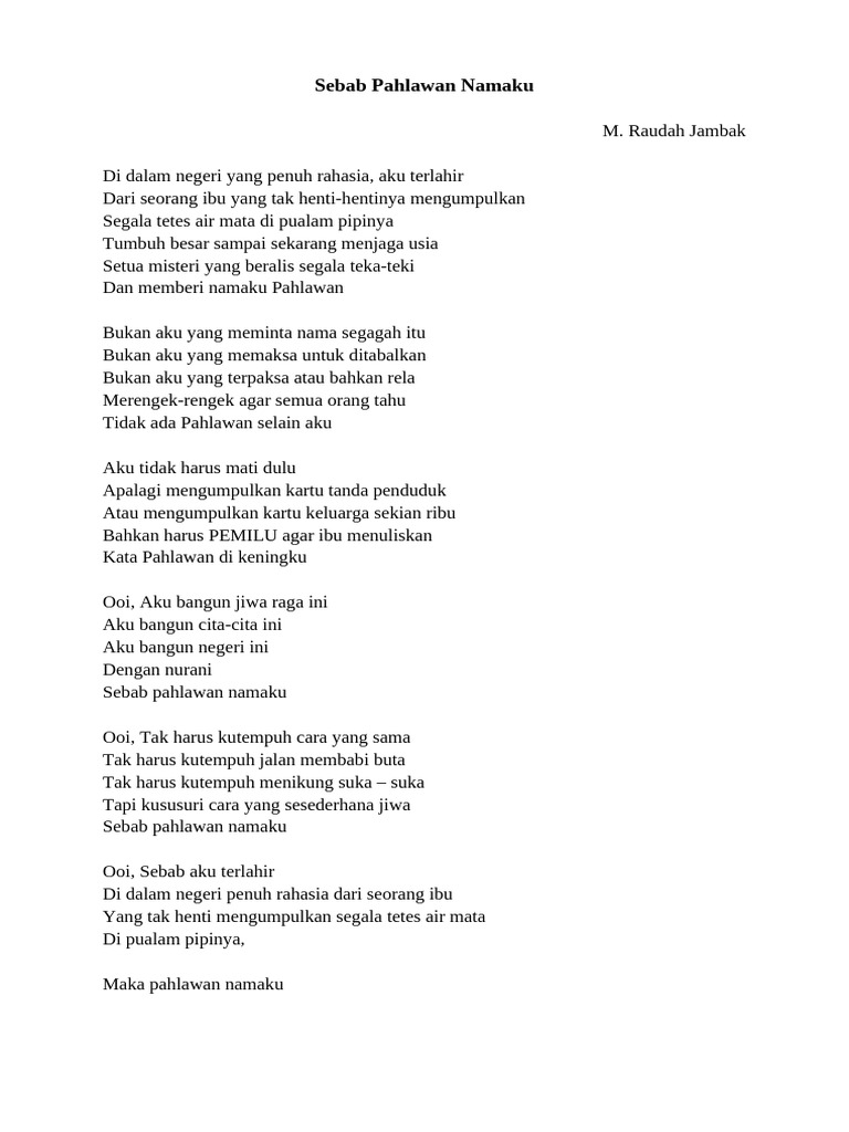 Sebab Pahlawan Namaku | PDF