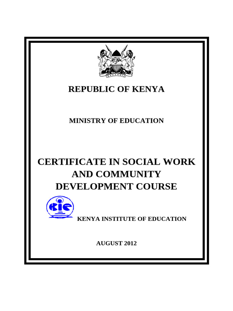 Kenya Certificate in Social Work Course | PDF | Social Work | Social ...