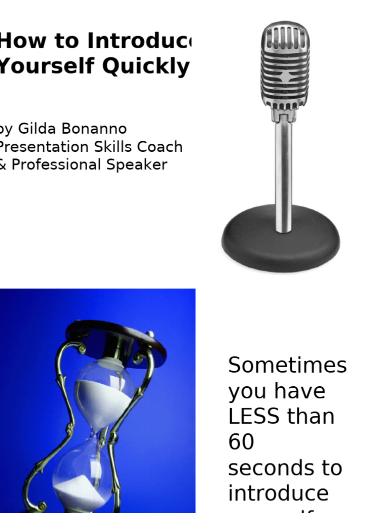 How to introduce yourself quickly | PDF