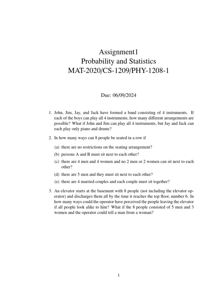 Assignment 1 | PDF