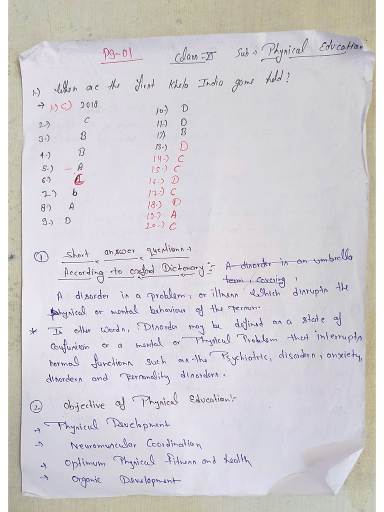 Class 11th - Physical Education | PDF