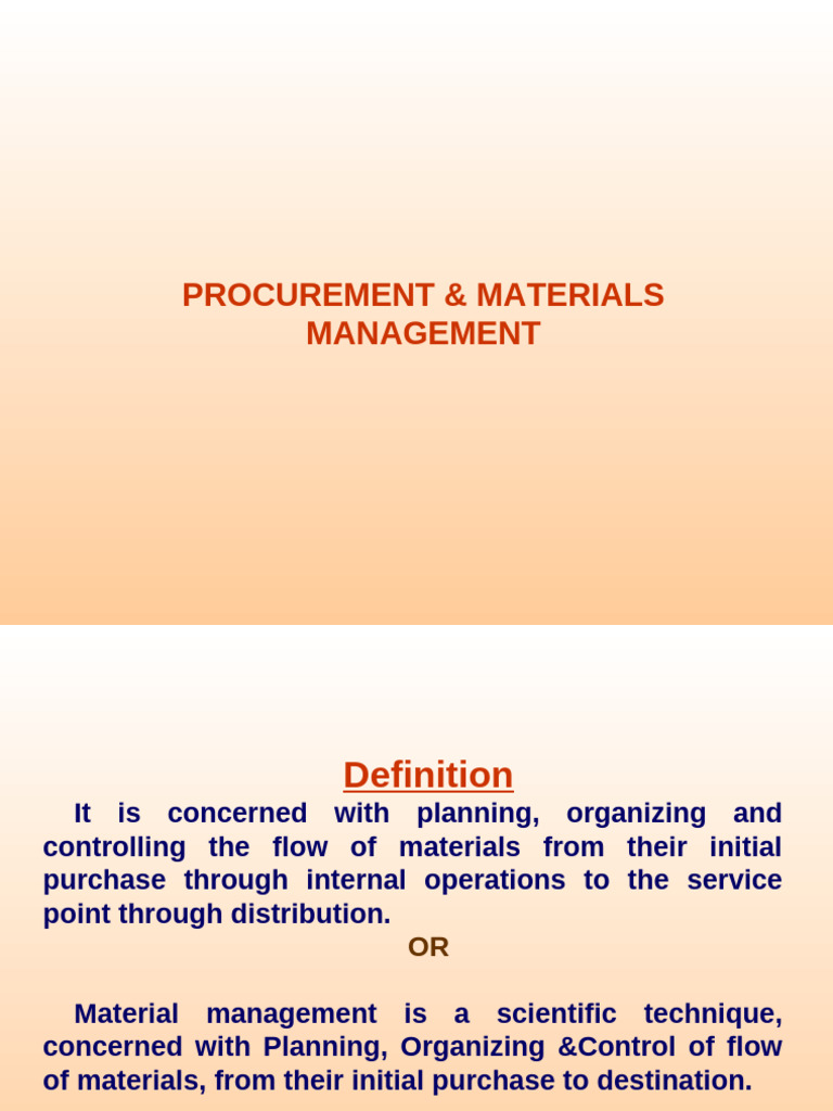 Prod & Mat Mgt. | PDF | Procurement | Inventory