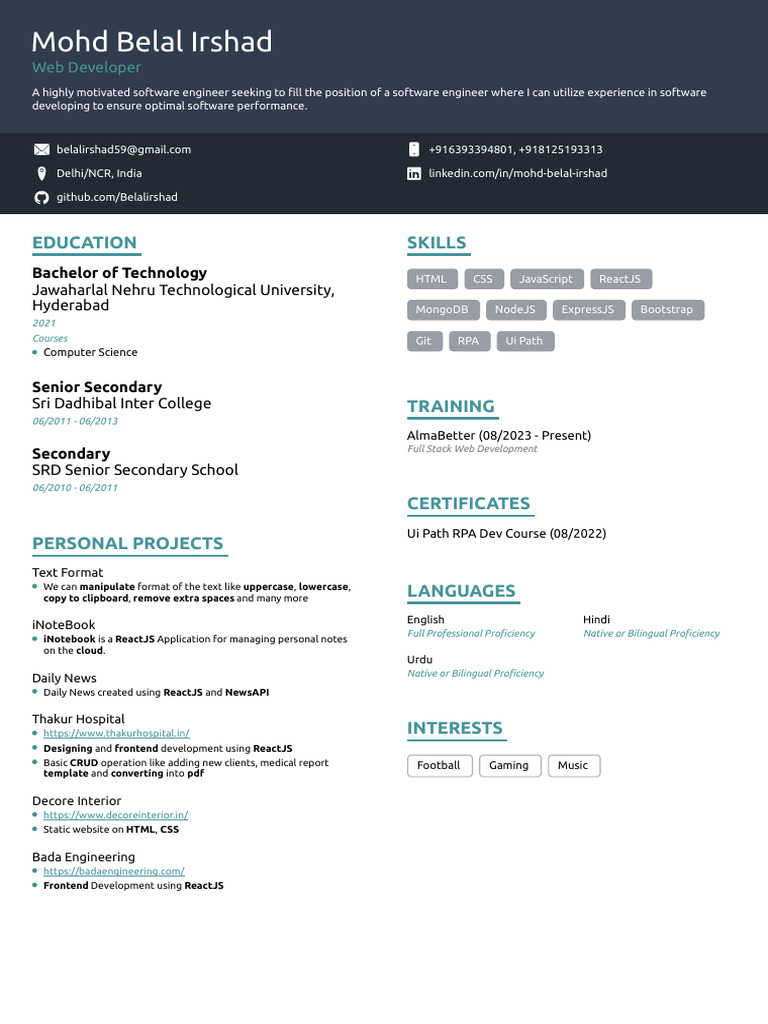 Mohd's Resume | PDF