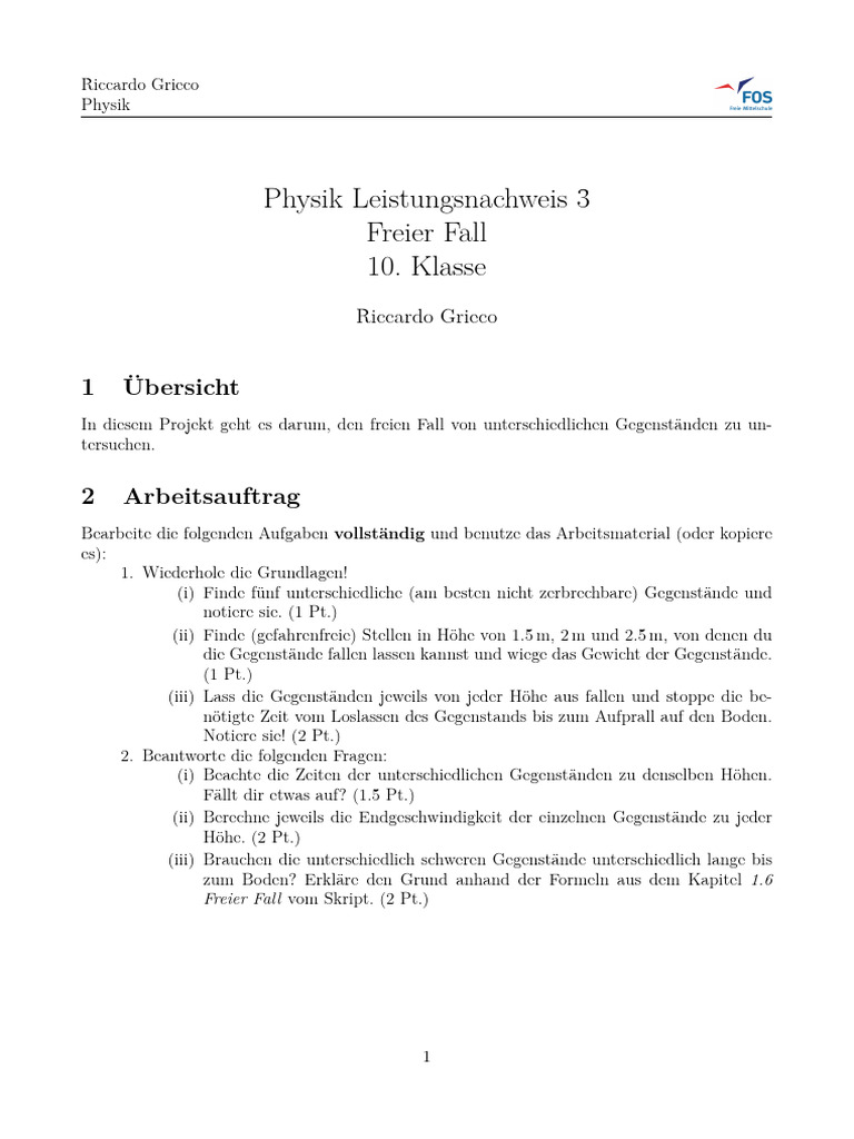 Physik LN 3 | PDF