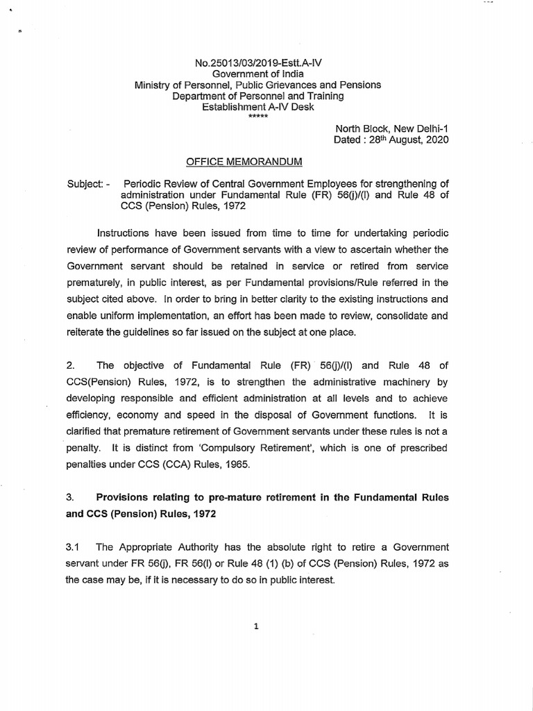 Rule 56J Compulsary Retirement | PDF
