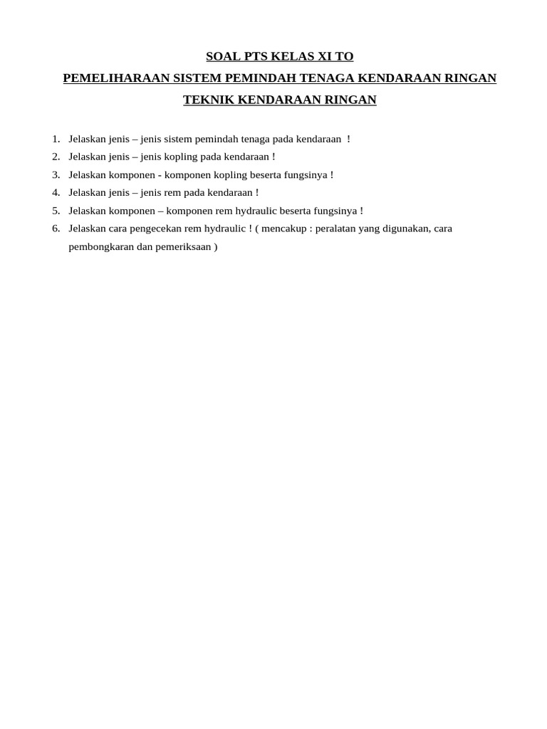 Soal Pts Kelas Xi PSPTKR | PDF