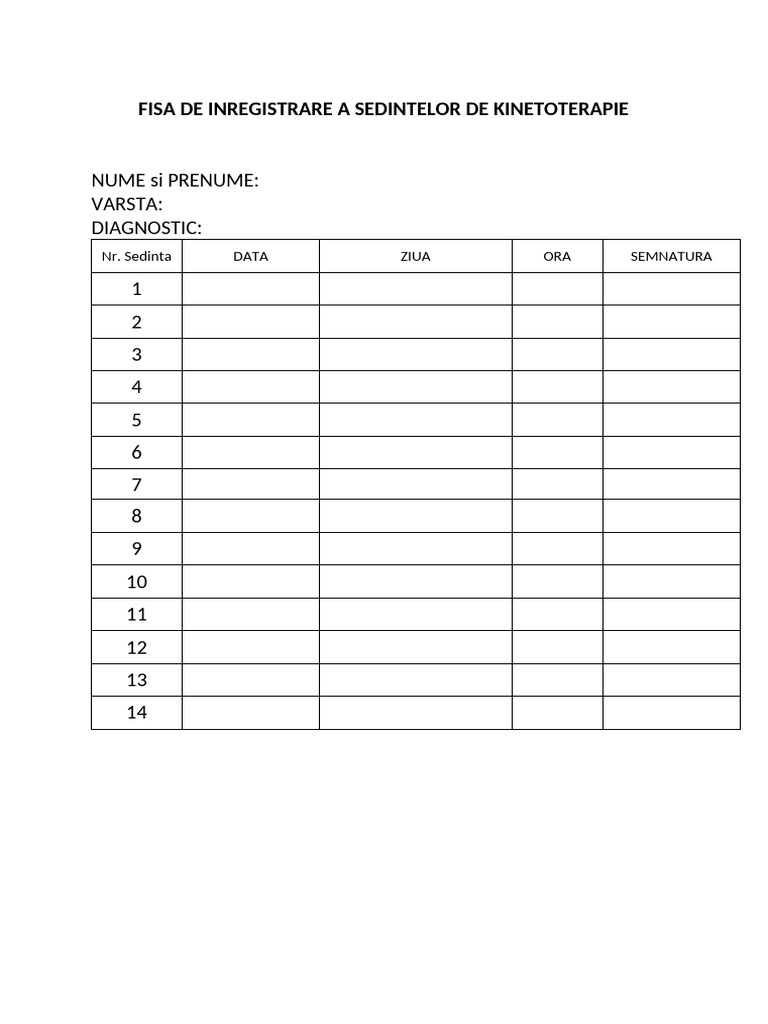 Fisa Inregistrare Sedinte | PDF