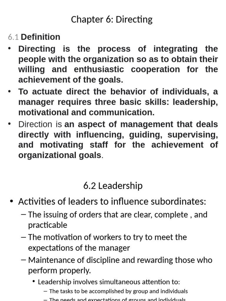 Chapter 6 Directing | PDF