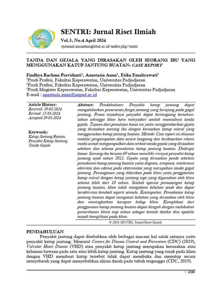 SENTRI: Jurnal Riset Ilmiah: Vol.3, No.4 April 2024 | PDF | Thorax ...