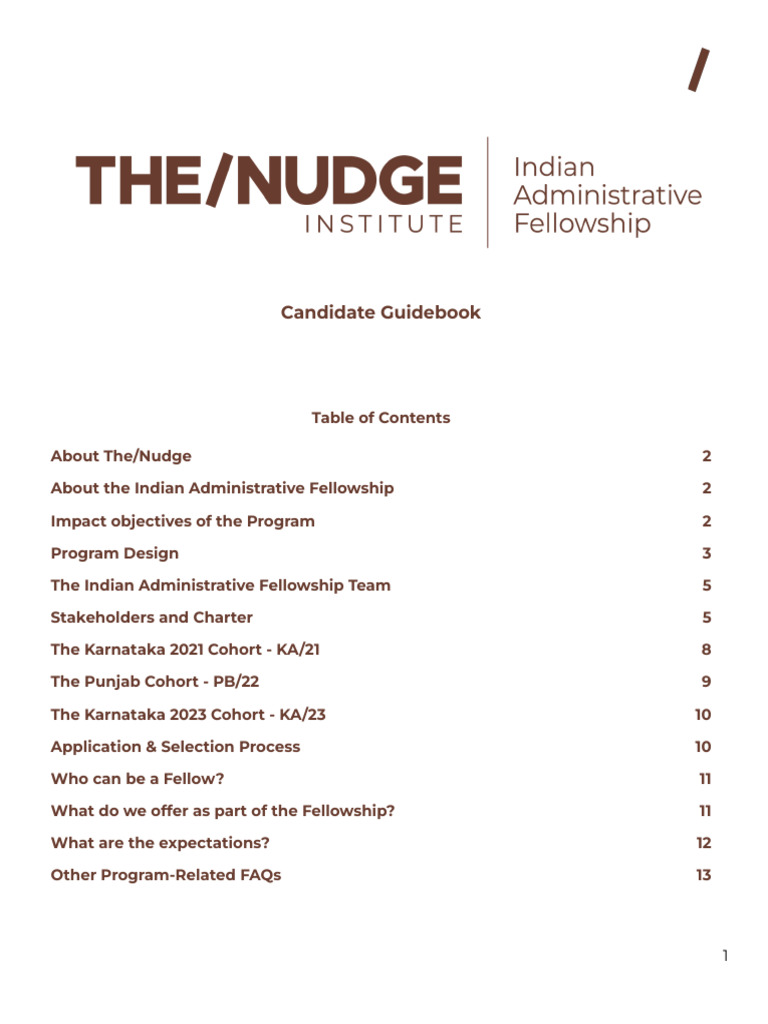 The Nudge Indian-Administrative-Fellowship Candidate-Guidebook | PDF