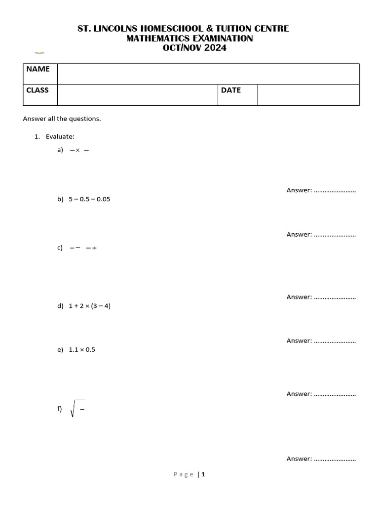 Maths Test | PDF | Mathematics | Teaching Methods & Materials