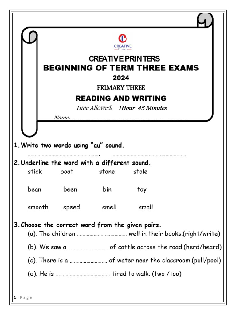 P.3 READING 1 | PDF