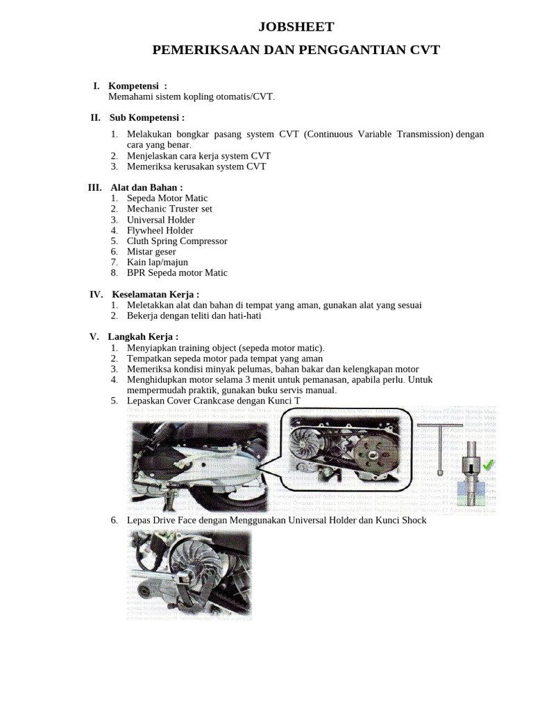 Jobsheet CVT | PDF