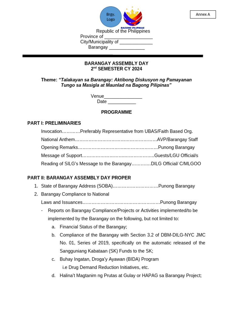 Annex A - Programme Template | PDF