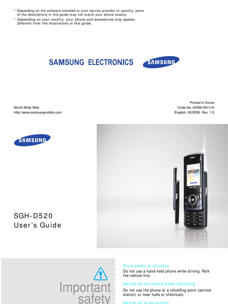 Samsung D520 | PDF | Bluetooth | Multimedia Messaging Service