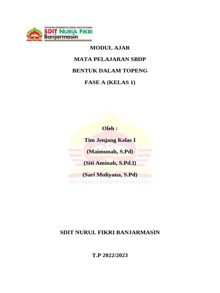 Modul Ajar Fase A SBDP Keg 6 | PDF