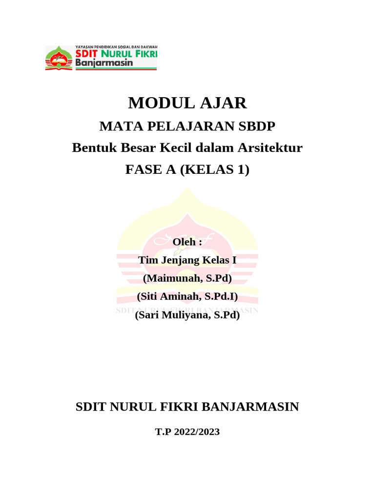 Modul Ajar Fase A SBDP Keg 10 | PDF