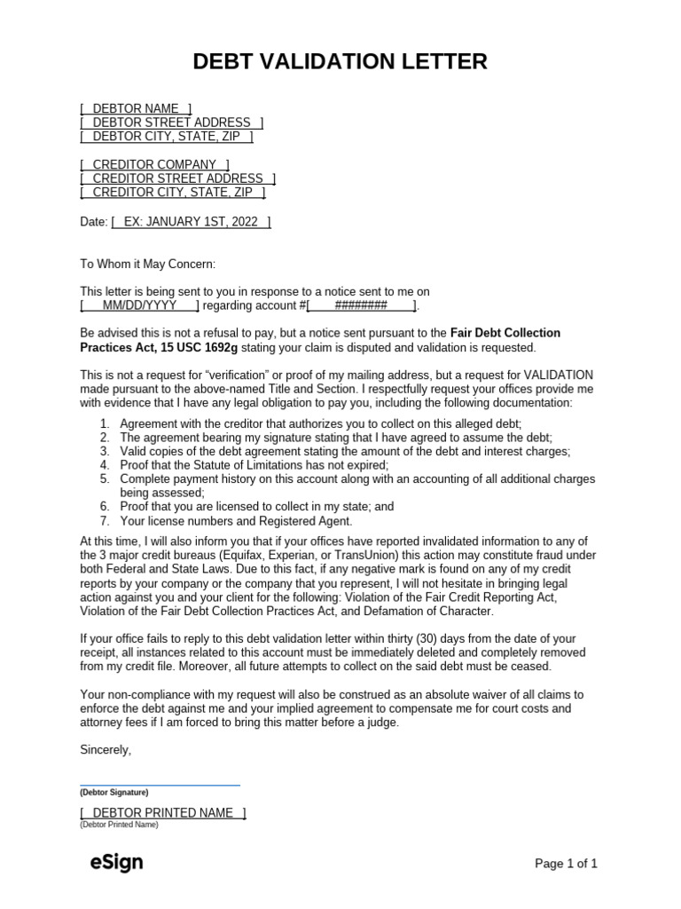Debt Validation Letter | PDF