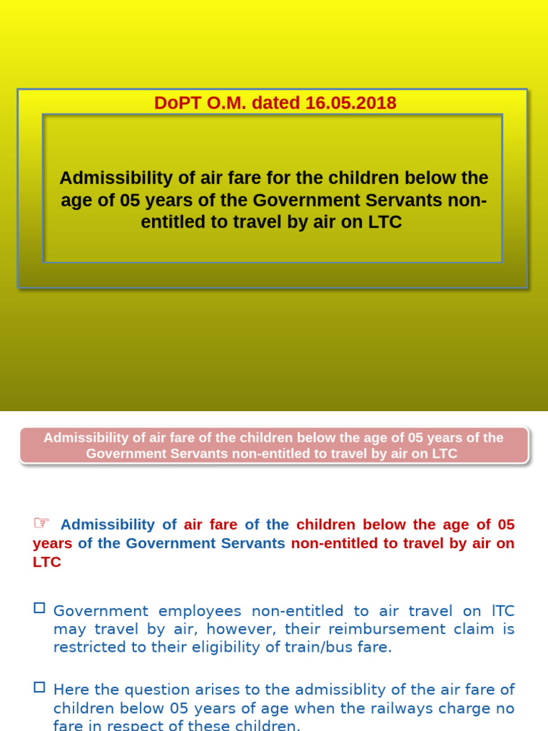 Fare of Child Less Than 05 Years of Age | PDF