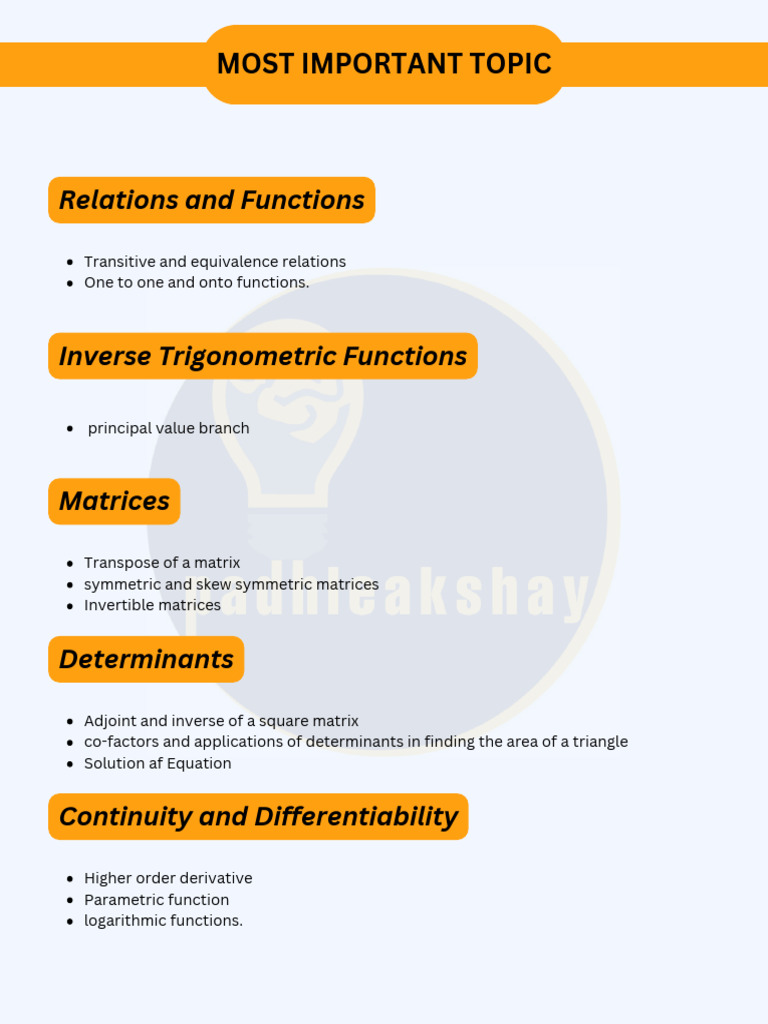 Mathematics Important Topic | PDF
