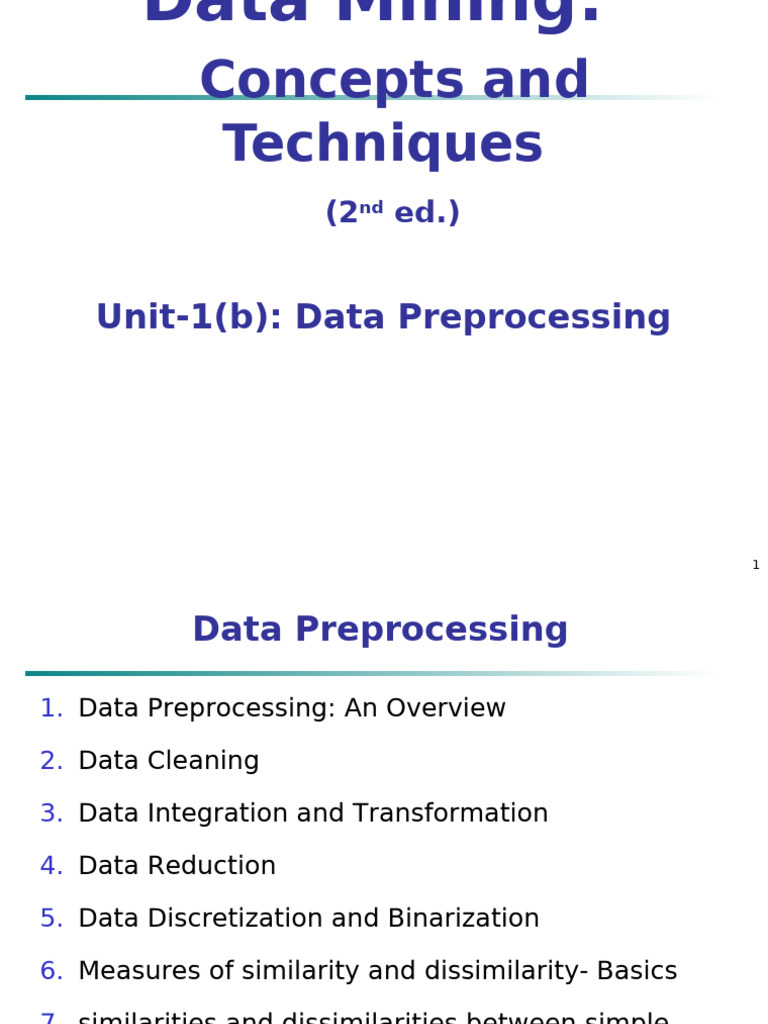 1b Preprocessing | PDF