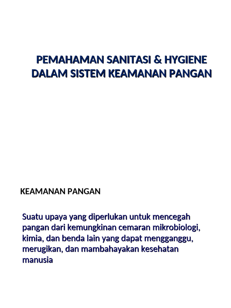 D. Persyaratan Program Sanitasi & Hygiene SSOP | PDF