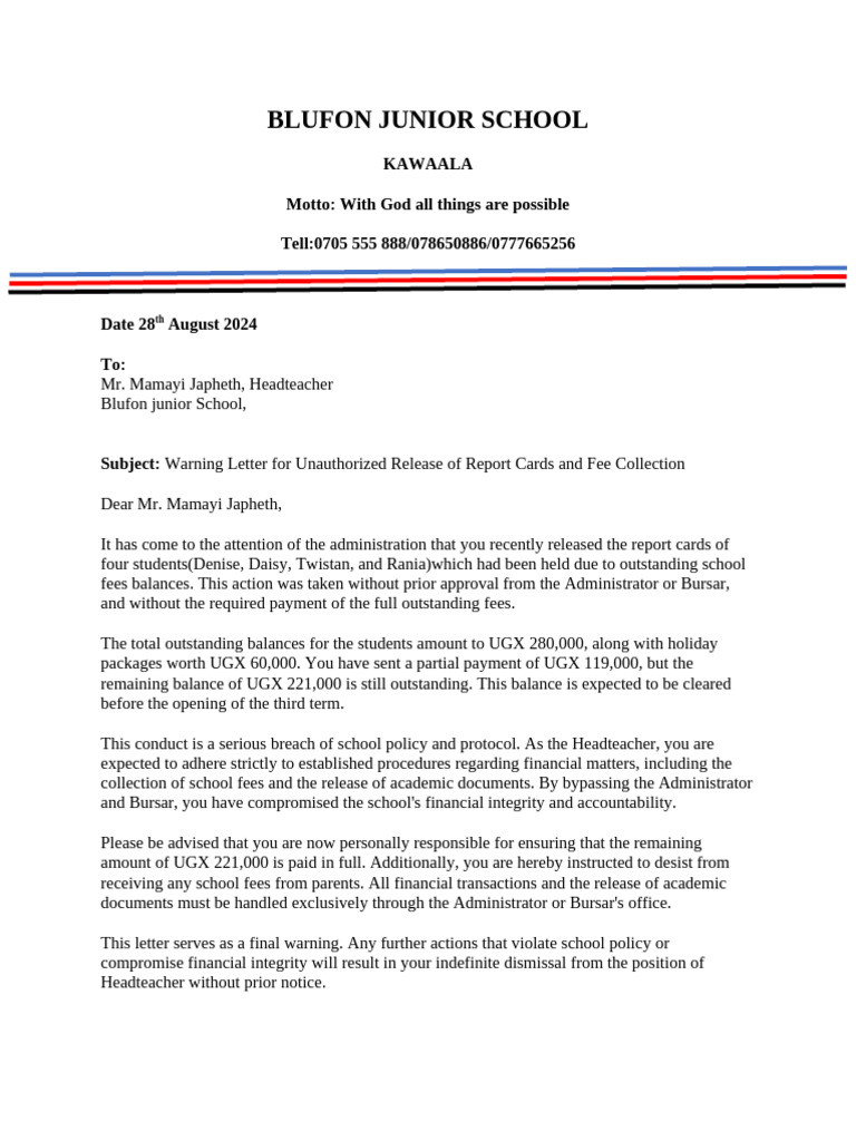 Warning Letter | PDF