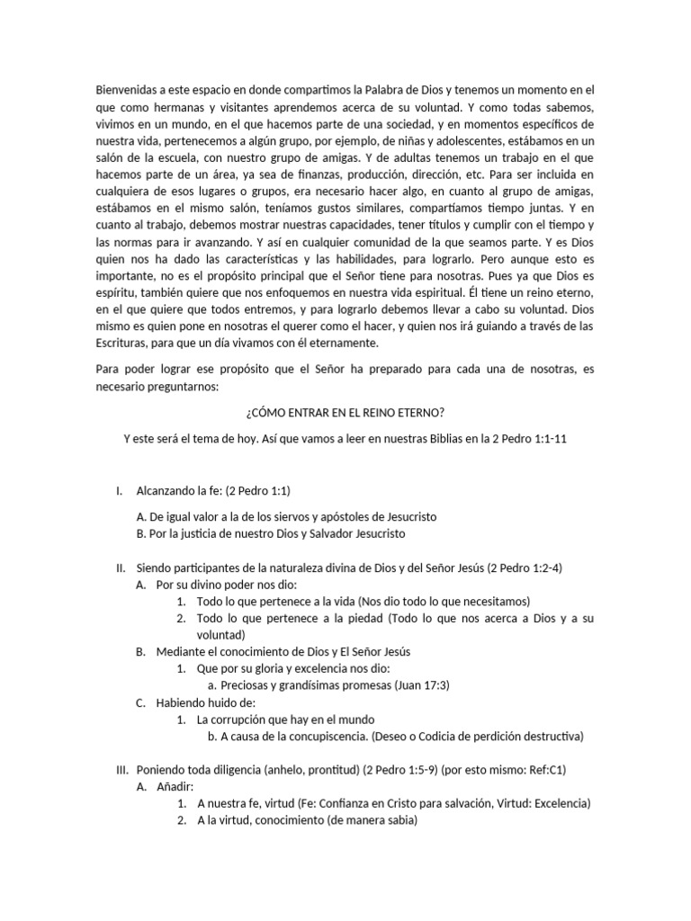 Cómo Entrar en El Reino Eterno | PDF