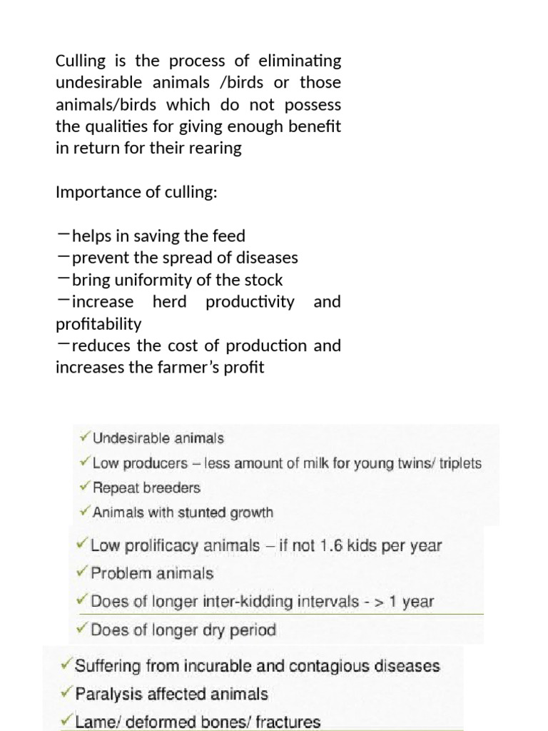Culling of Livestock and Poultry | PDF