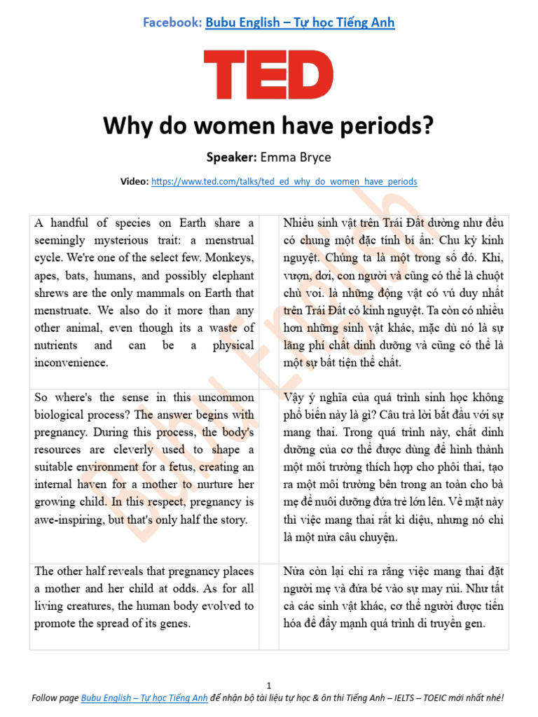 Why do women have periods | PDF