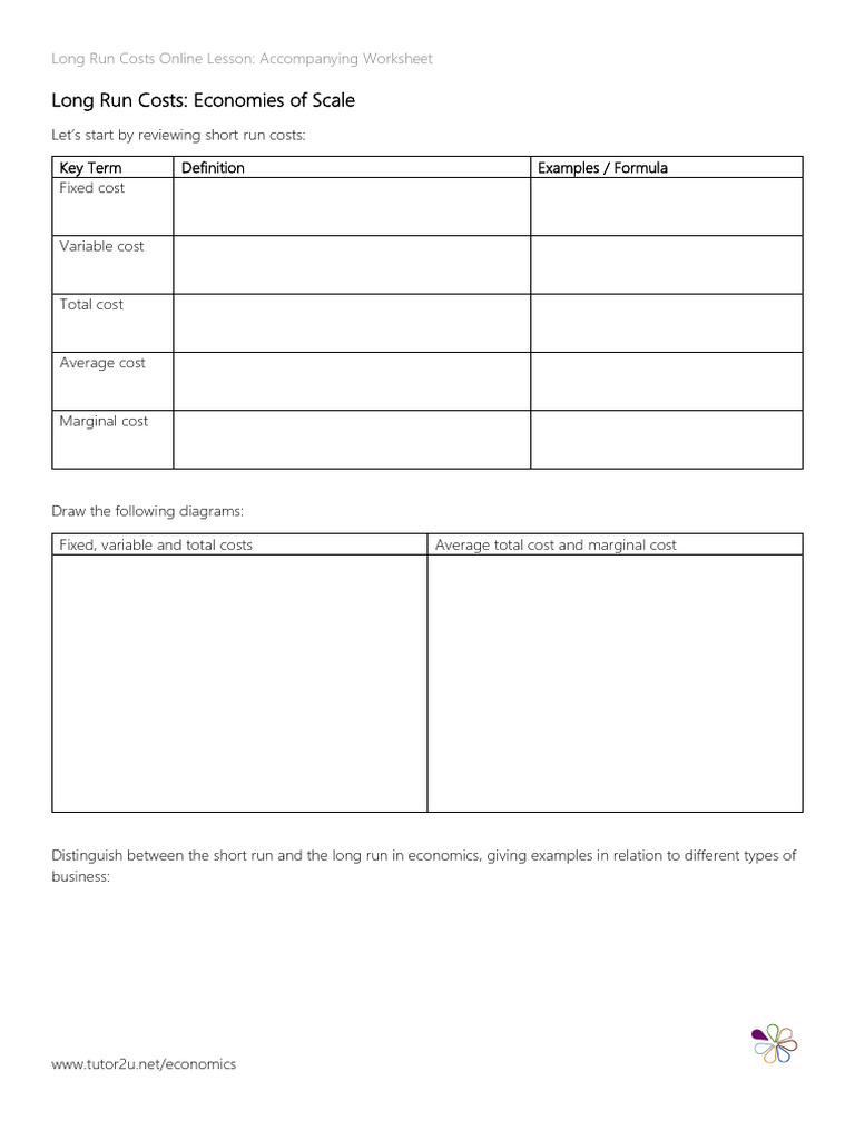 LR Costs Worksheet | PDF
