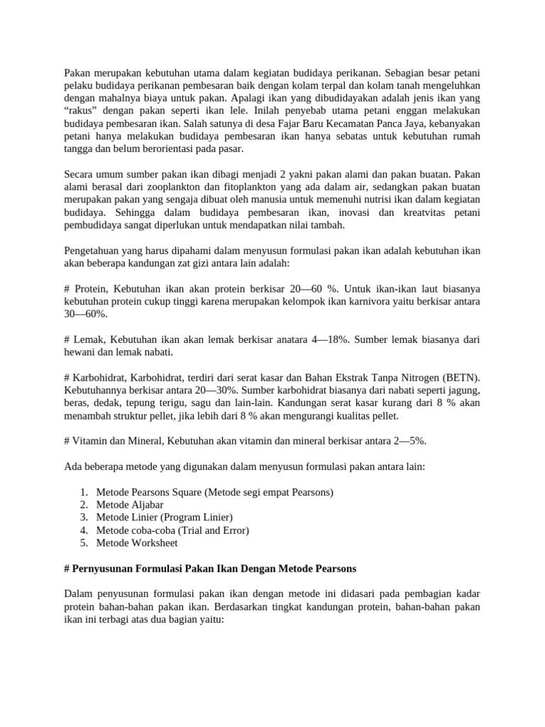 pakan ikan | PDF