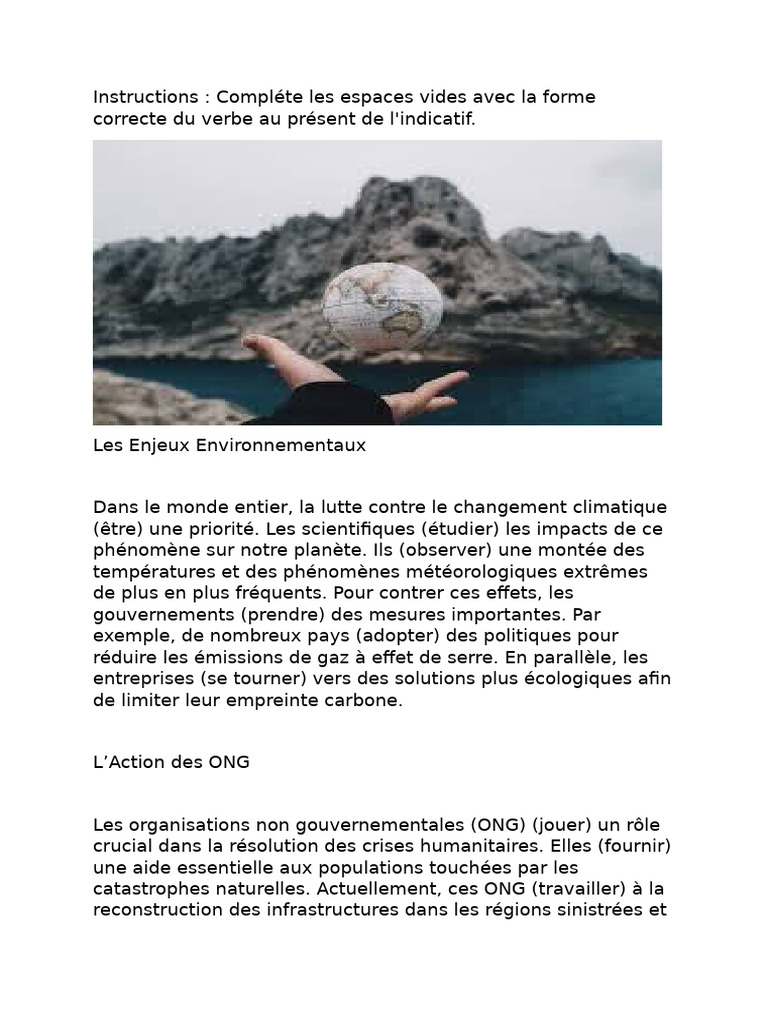 Les Verbes - Les Enjeux Globaux | PDF