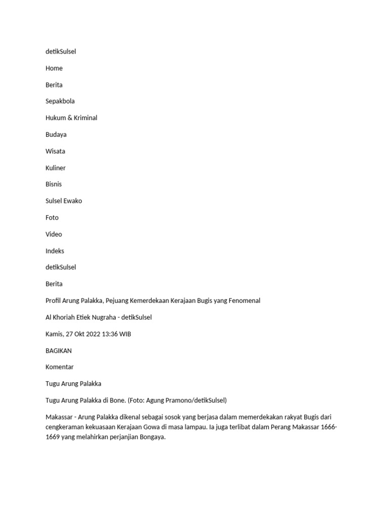 Perjuangan Kemerdekaan Bugis | PDF