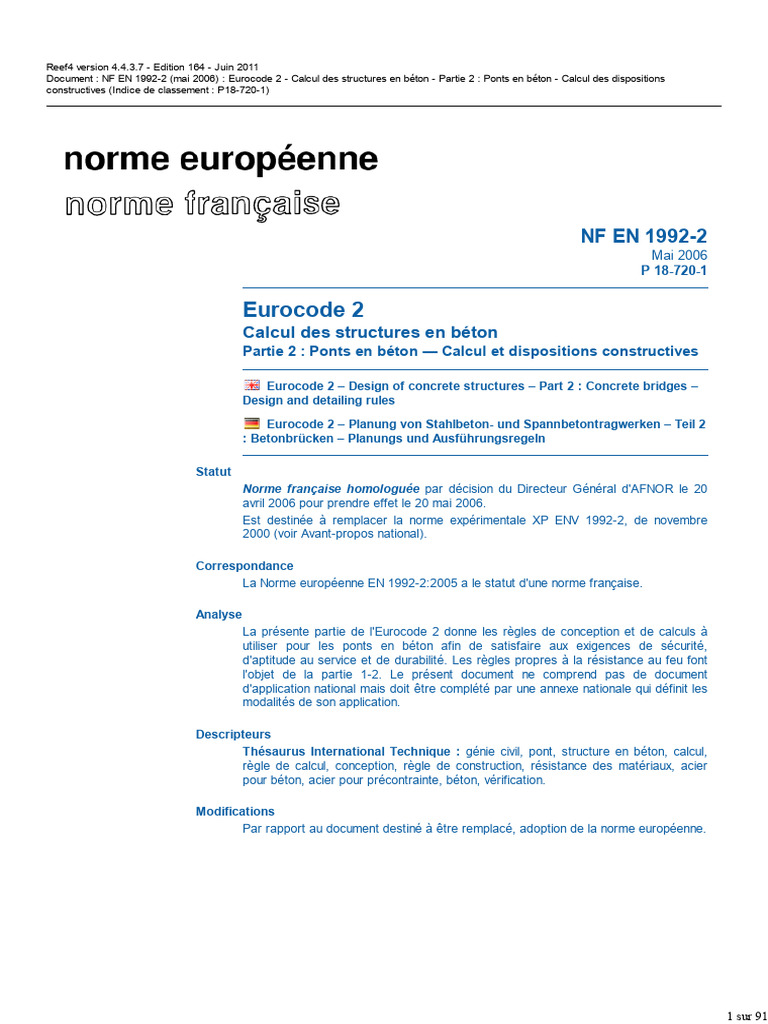 Eurocode 2: NF EN 1992-2 | PDF