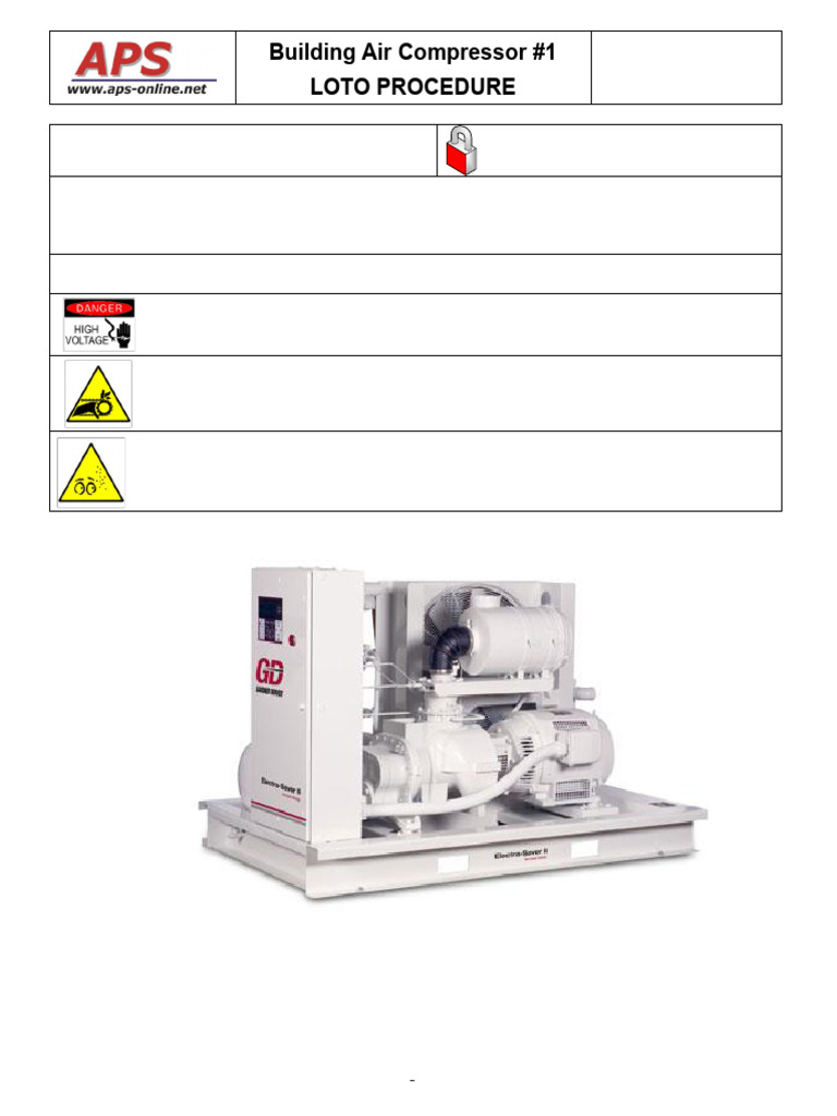 APS LOTO Procedure Sample Advanced 2022 V1 | PDF