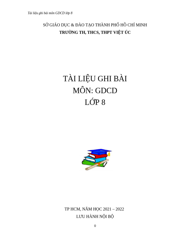 Tài liệu ghi bài môn GDCD 8 | PDF