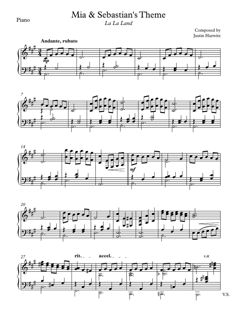 Justin+Hurwitz+ +Mia+and+Seb's+Theme | PDF