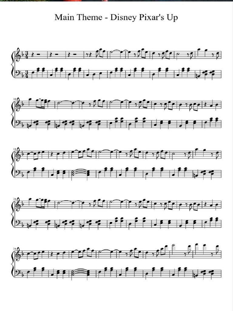 Main Theme - Disney Pixar's Up | PDF
