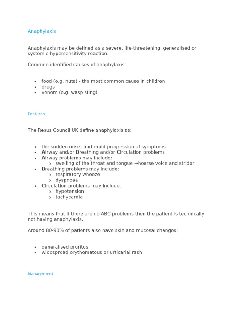 Anaphylaxis | PDF
